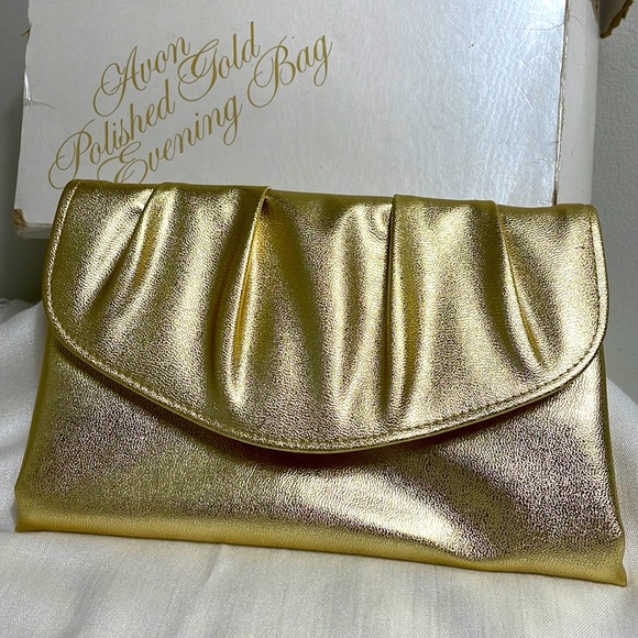 Avon | Bags | Vintage 98s Avon Metallic Polished Gold Evening Bag ...